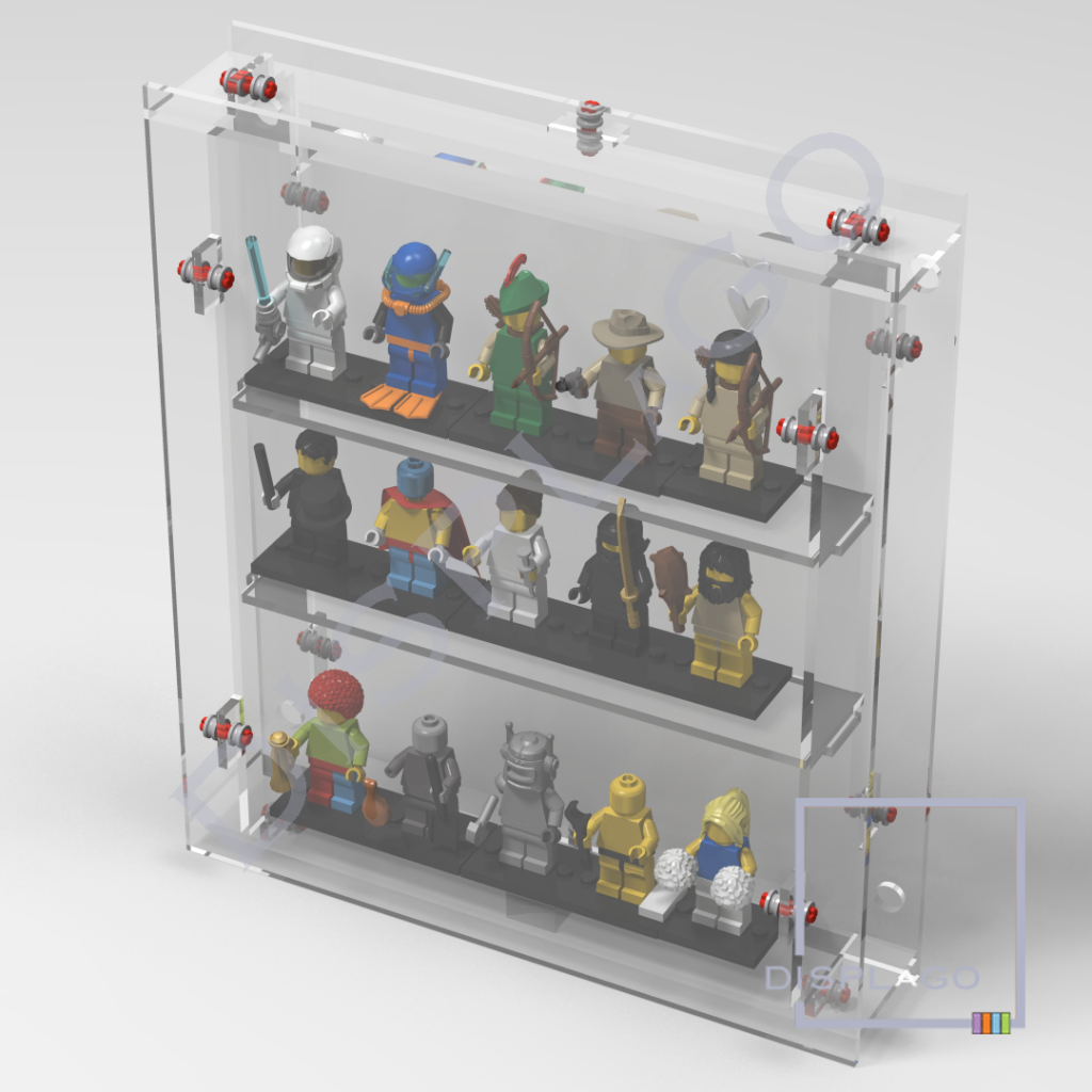 Wall Mounted Display case for 18 LEGO® minifigures. Mini Series Display ...