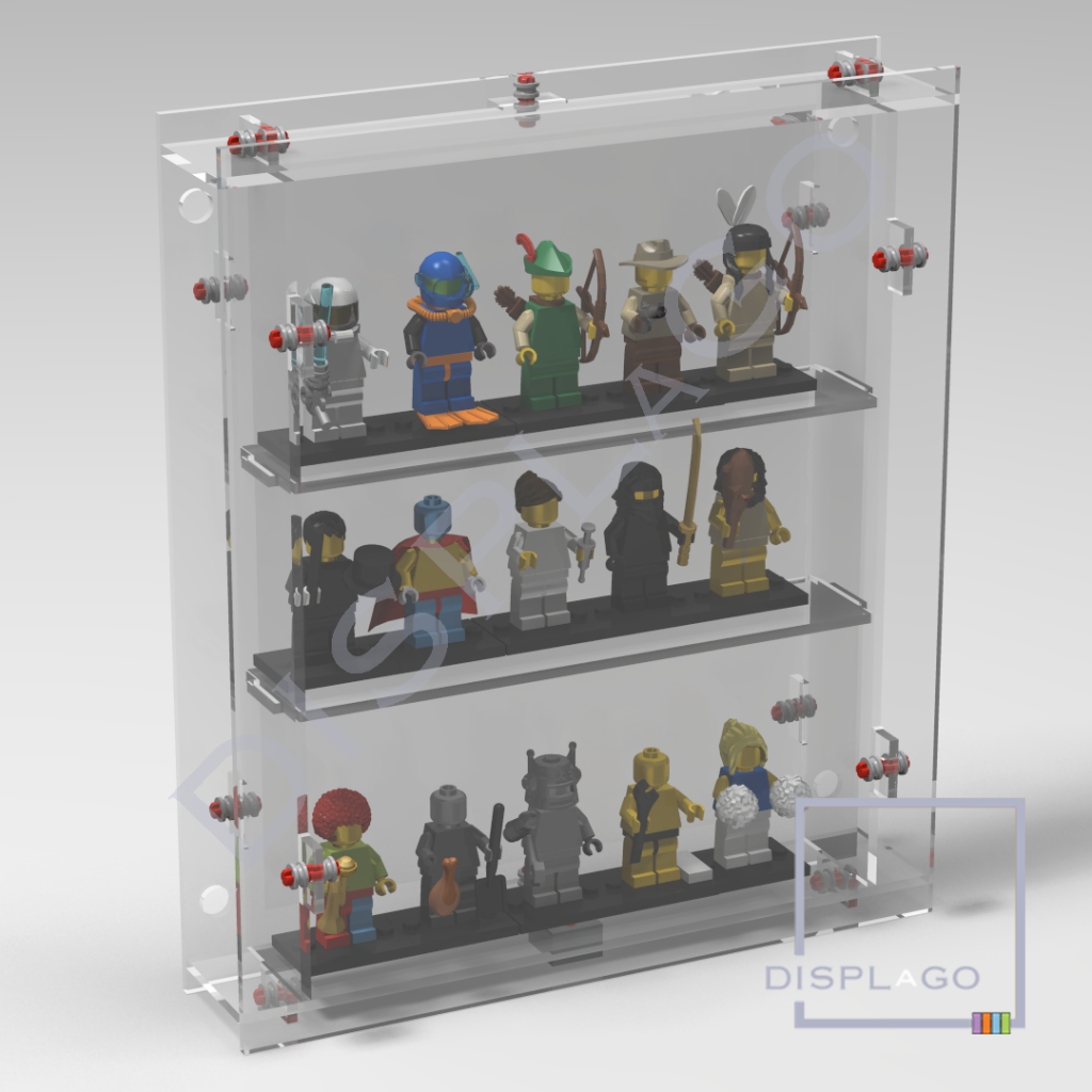 Wall Mounted Display case for 18 LEGO® minifigures. Mini Series Display ...
