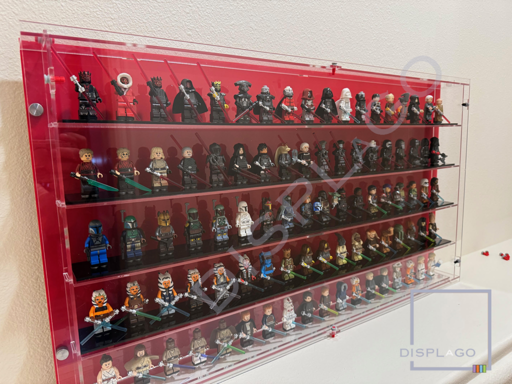 Wall Mounted Display case for 48 / 60/ 100 LEGO® minifigures. Mini ...